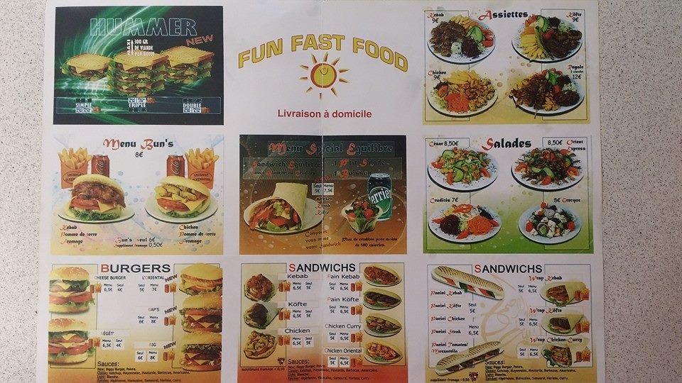 Menu at Fun Fast Food, Alençon