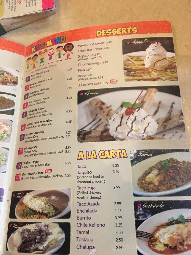 Menu at Poblanos Mexican Grill desserts, Acworth, Cobb Pkwy N