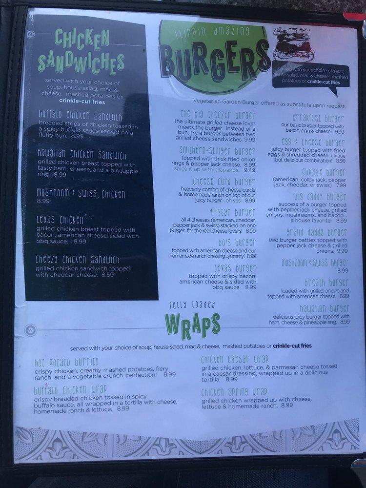 Carta del pub y bar Bo-James, Iowa City