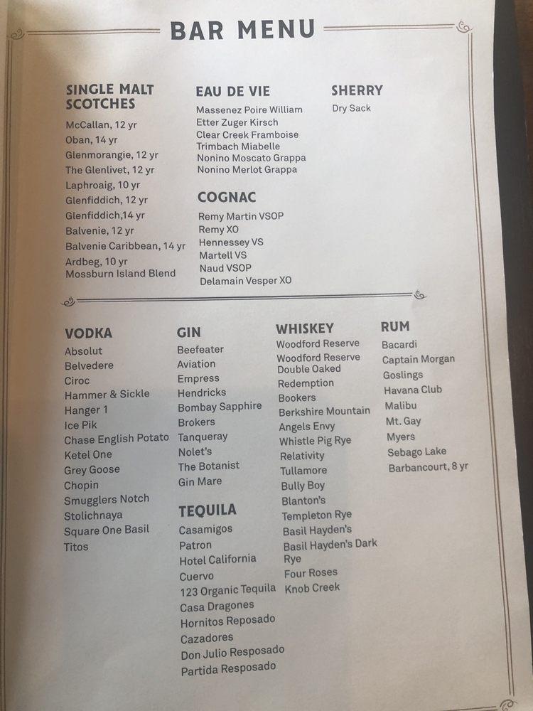 Menu at Forge & Vine restaurant, Groton
