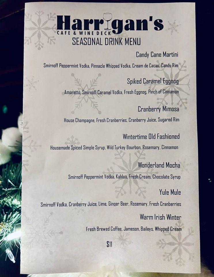 Menu at Harrigan's Cafe & Wine Deck, Johnstown