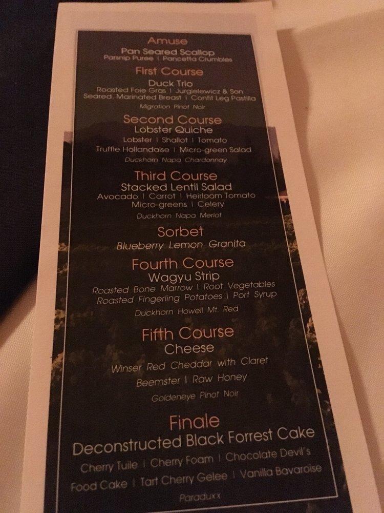 Menu at Helen's restaurant, Seven Springs