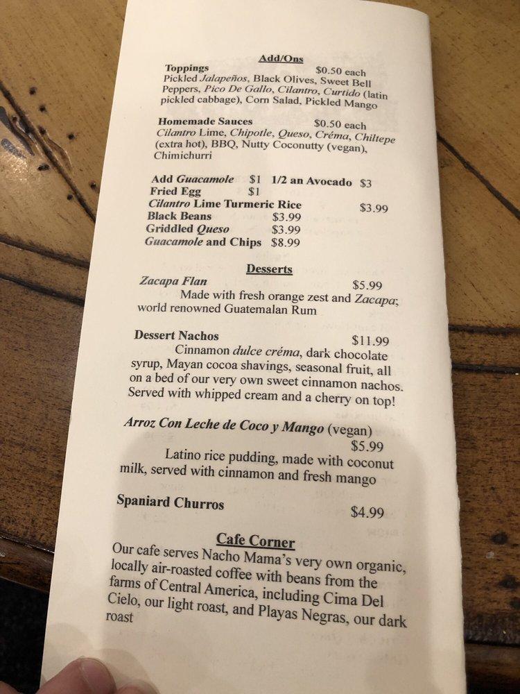 Menu at I Am Nacho Mama desserts, Hicksville