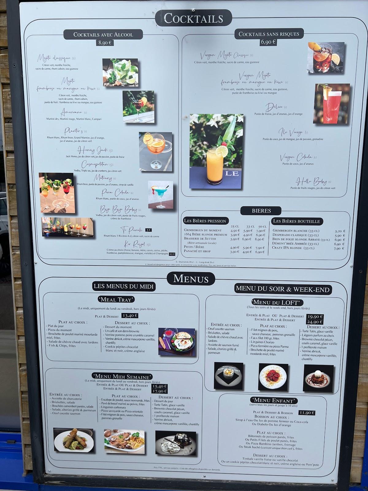 Carta de Le Loft Restaurant, Saint-Marcel, 12 Rue Louis Blériot