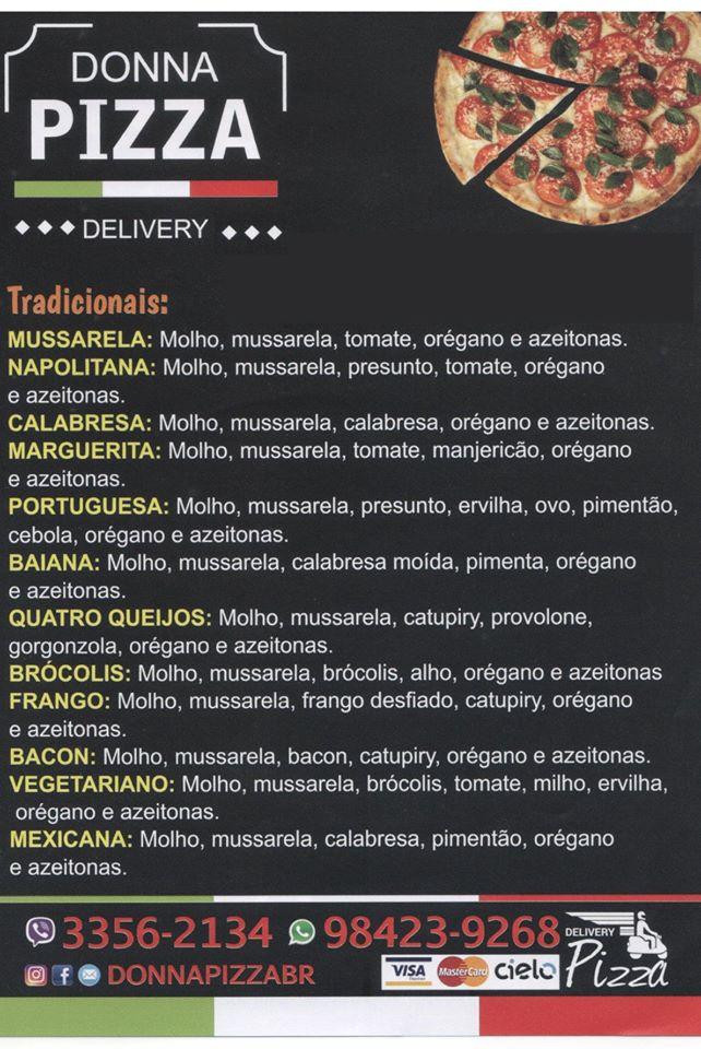 Menu em DONNA PIZZA Delivery Londrina PR pizzaria, Londrina