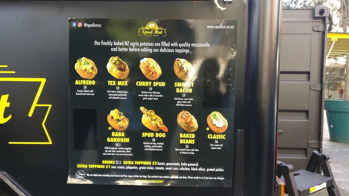 Menu at Spud Hut fast food, Princeton