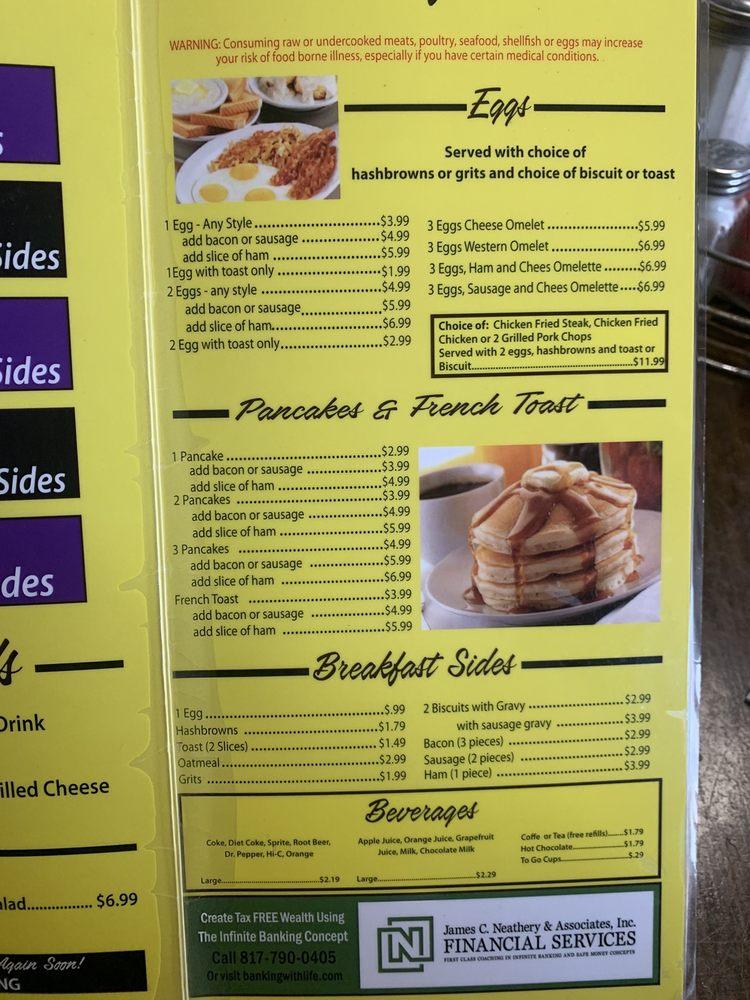 Menu at The Daily Special Cafe, Alvarado