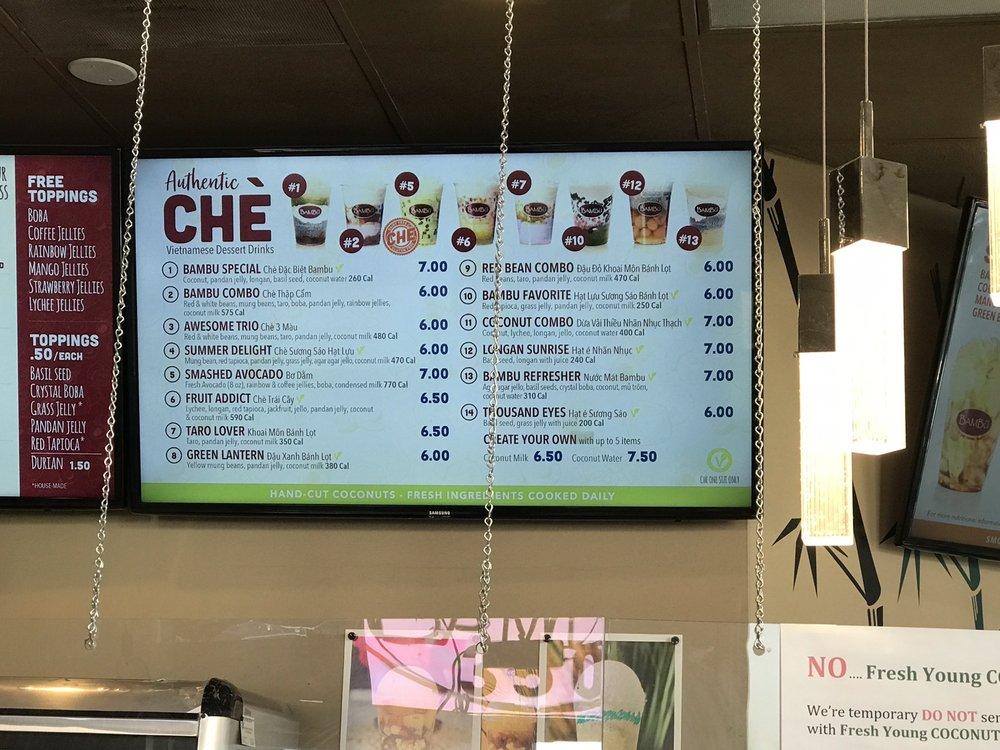 Menu at BAMBŪ Desserts & Drinks, Sacramento