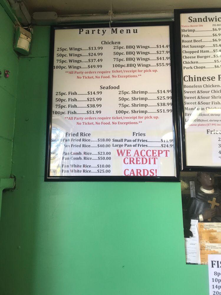 Menu at Manchu Kitchen restaurant, New Orleans