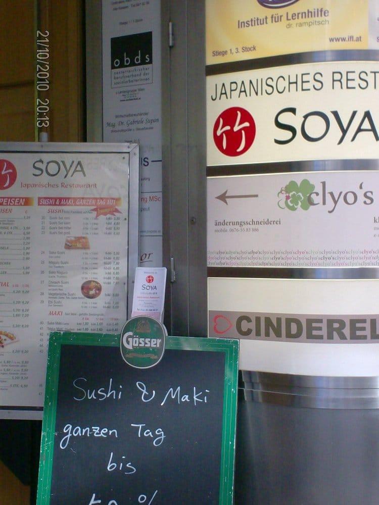 Menu at Soya restaurant, Vienna, Mariahilfer Str. 81