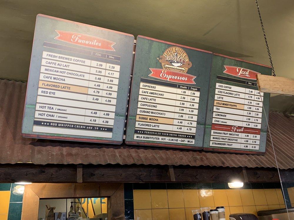 Menu at Bisbee Coffee Company Cafe & Roasters, Bisbee, 2 Main St
