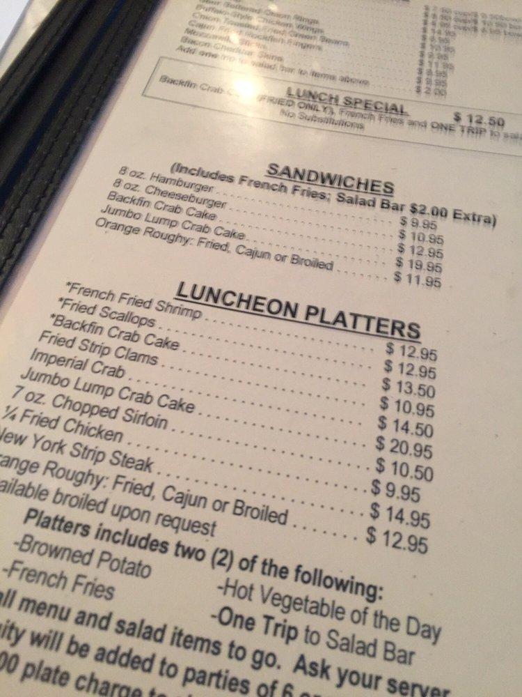Menu at Edgewater Restaurant, Edgewater