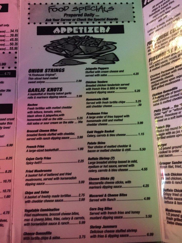 Menu at Firehouse Grill & Pub Inc, Temple Terrace