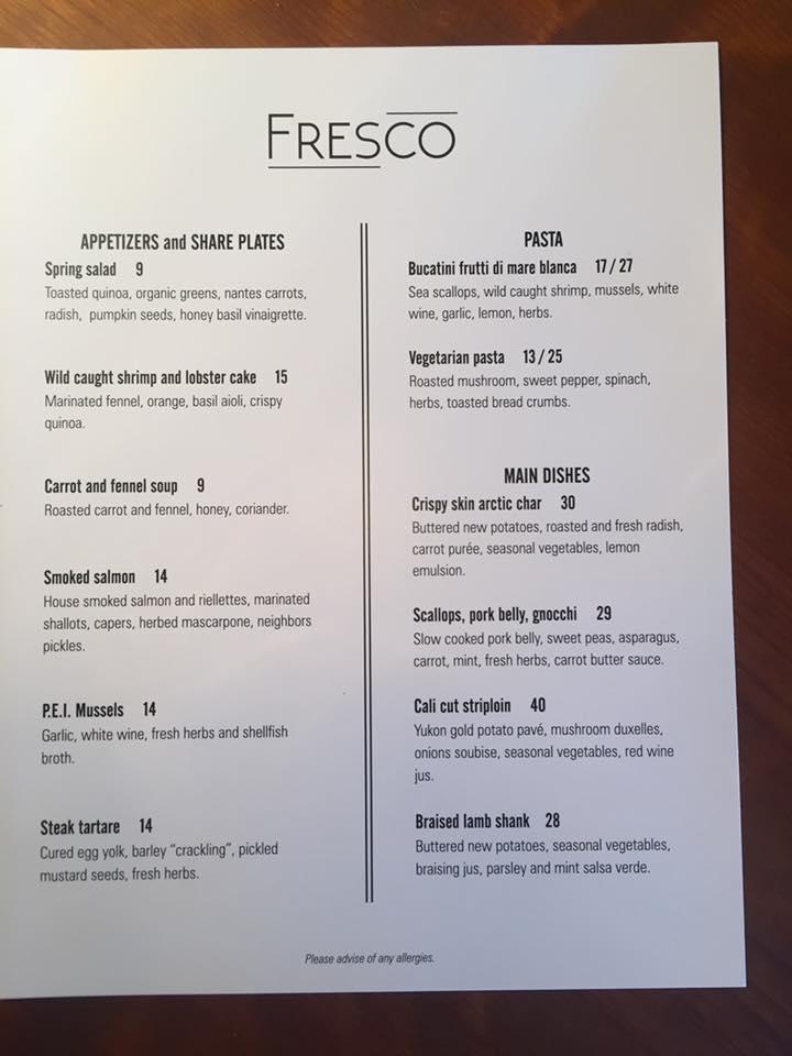 Menu at Fresco Kitchen desserts, Bathurst