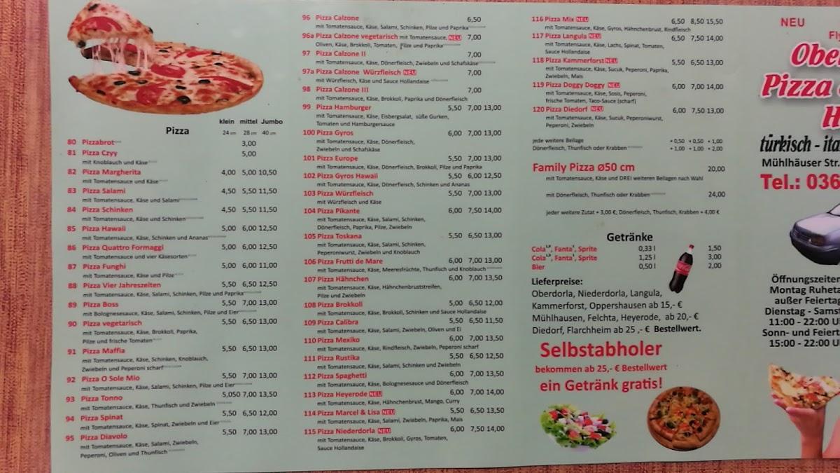 Menu at Vogteier imbiss restaurant, Germany