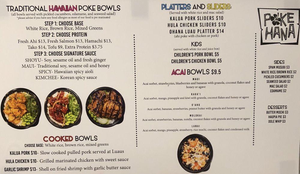 Menu at Poke Hana desserts, Orlando, A E Colonial Dr