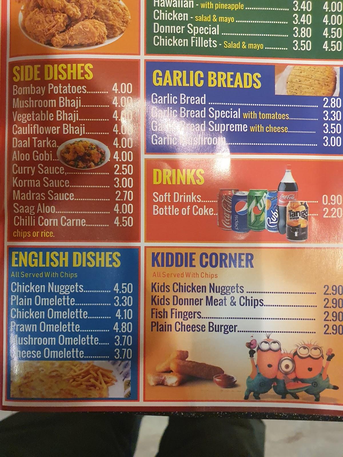 Menu at Spice Ranch restaurant, Bradford