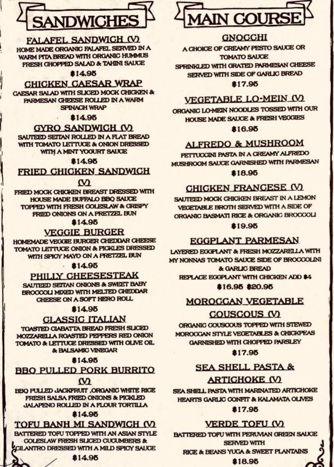 Menu at The Witches Brew cafe, West Hempstead