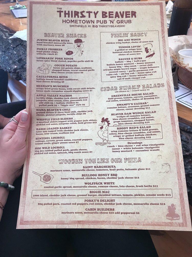 Menu at The Thirsty Beaver Hometown Pub & Grub, Smithfield