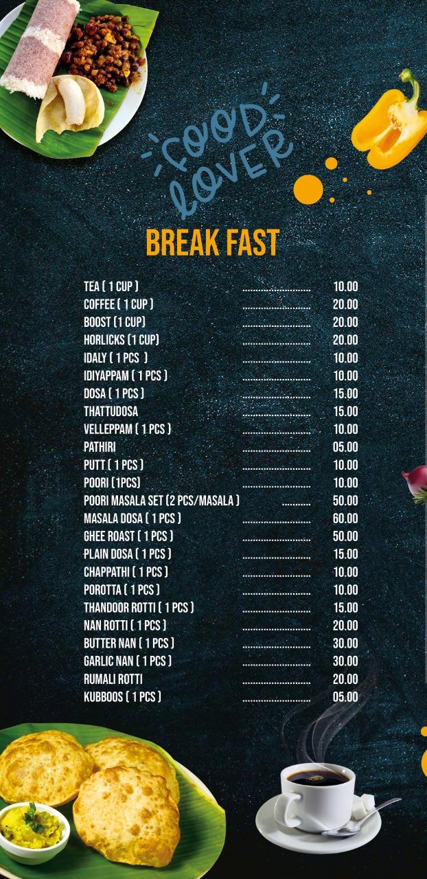 Menu at Zain Bakes Cafe Restaurant Moonnupeedika-Chenthrappinni ...