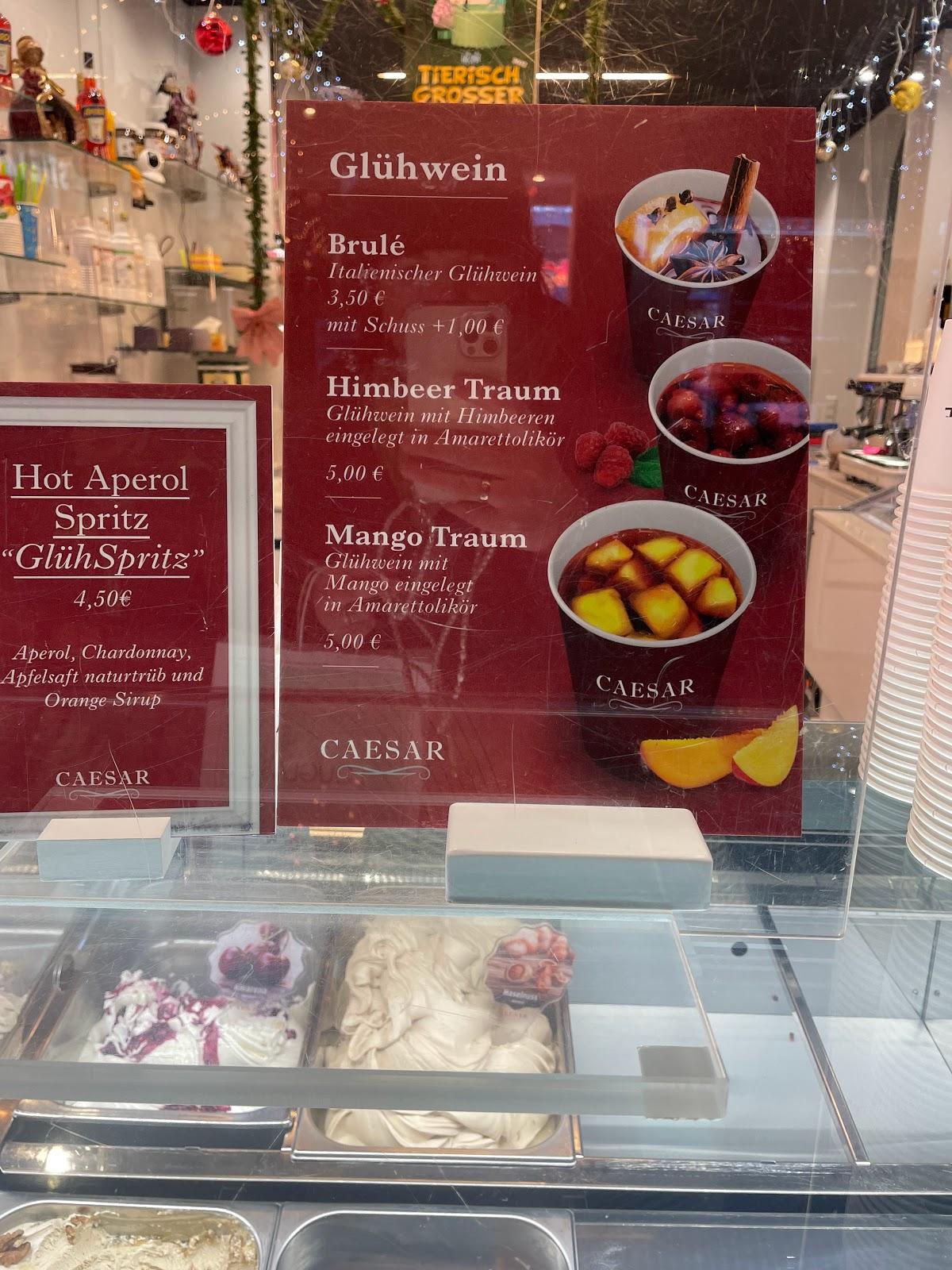 Speisekarte von Eis Café Caesar cafe, Goslar