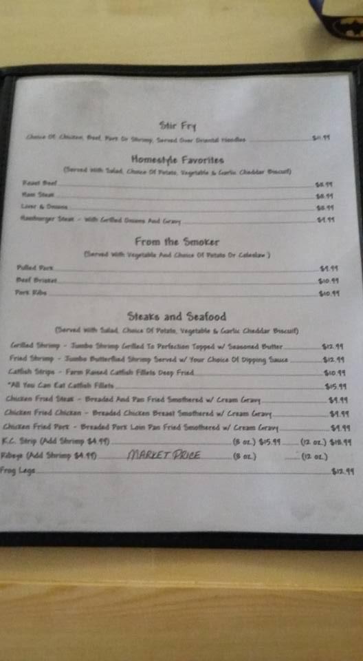 Menu at Lazy Dave's Bar and Grill, Bonaparte