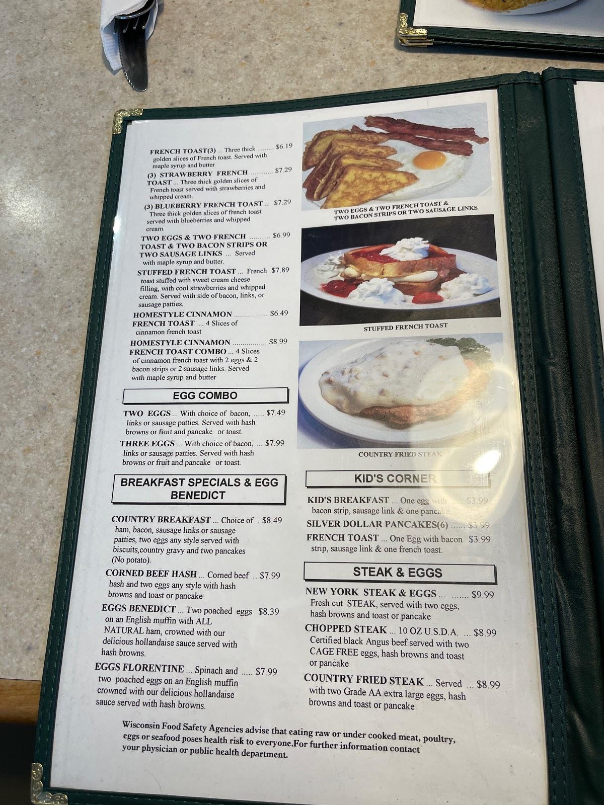 Menu at Park Falls Family Restaurant, Park Falls, 4th Ave S