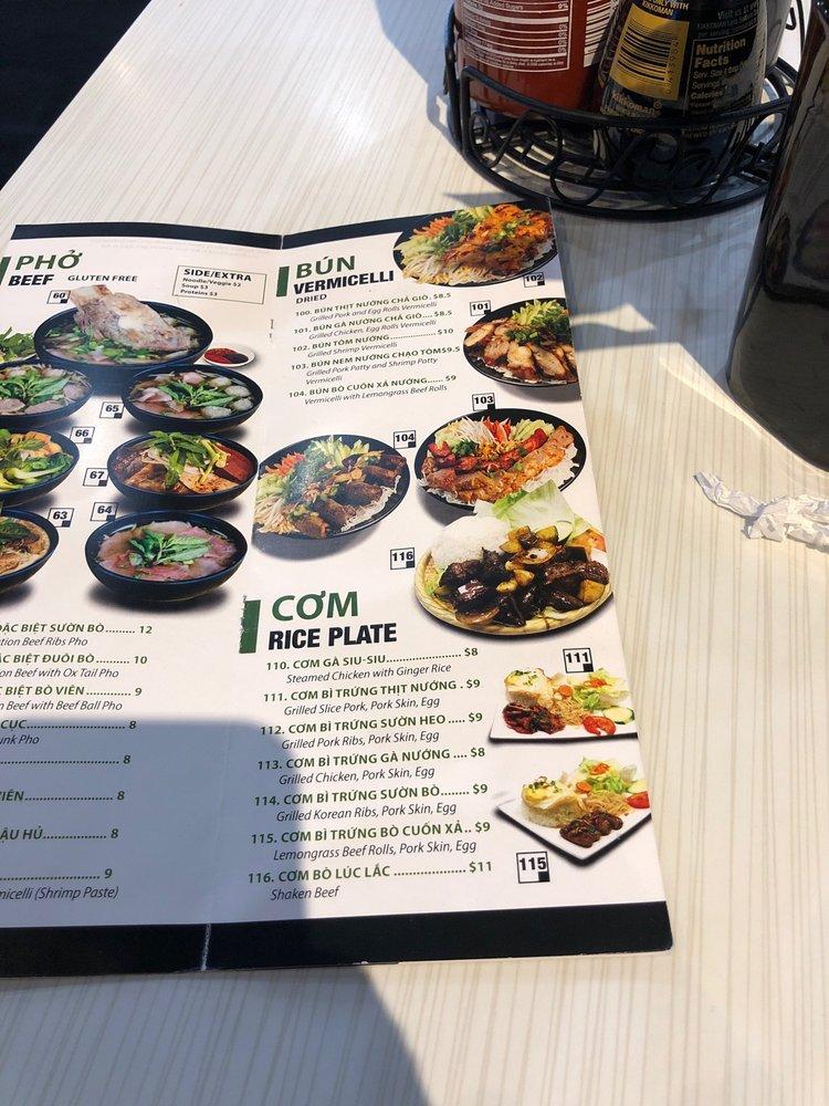 Menu at Pho Corner restaurant, Richardson