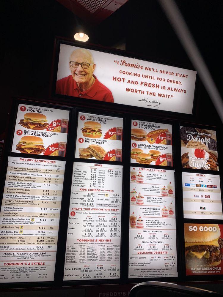 Carta de comida rápida Freddy's Frozen Custard & Steakburgers, Phoenix ...