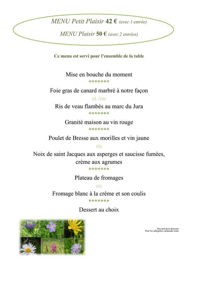 Menu au LE PRE FILLET restaurant, Les Molunes, Rte des Moussieres lieu ...
