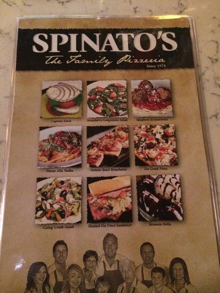 Menu at Spinato's Pizzeria and Family Kitchen, Phoenix, N 7th St