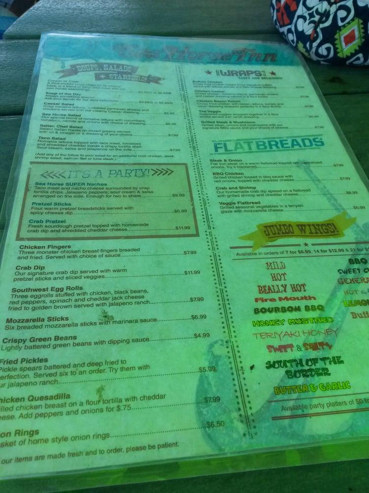 Menu at The Sea Horse Inn pub & bar, Dundalk