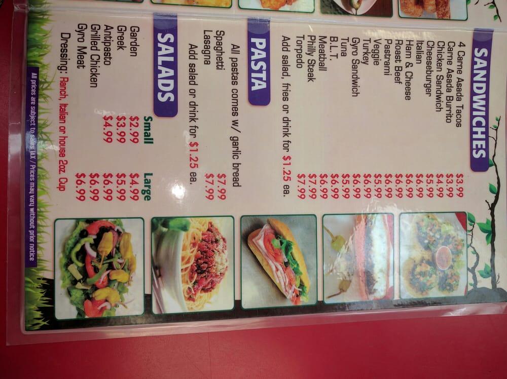 Menu at Whispering Trees Market pizzeria, Chula Vista