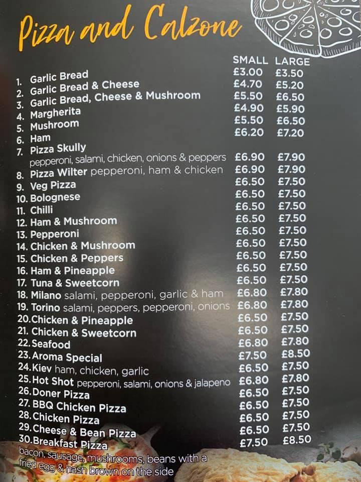Menu at Aroma Coffee & Takeaway restaurant, Maryport