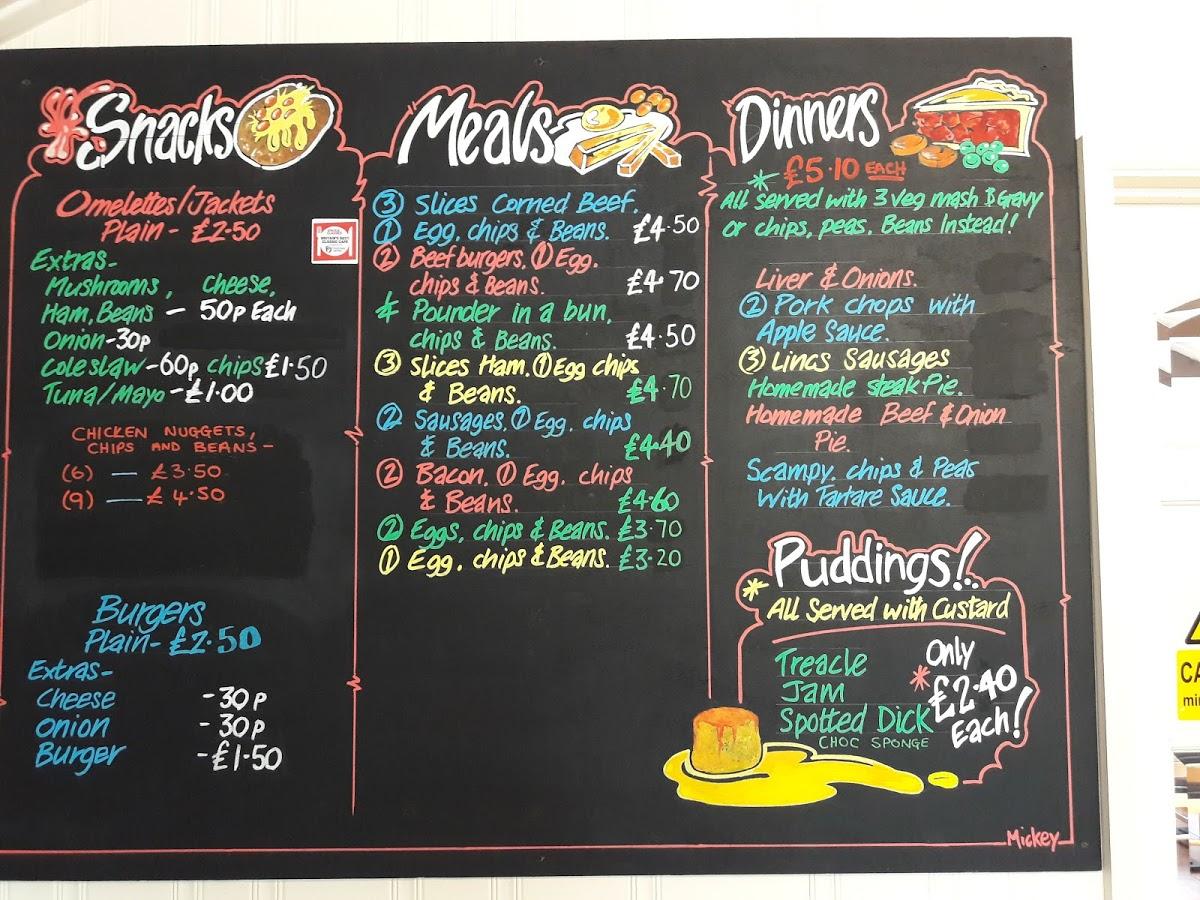 Menu at Garwick Cafe, England, The Cafe