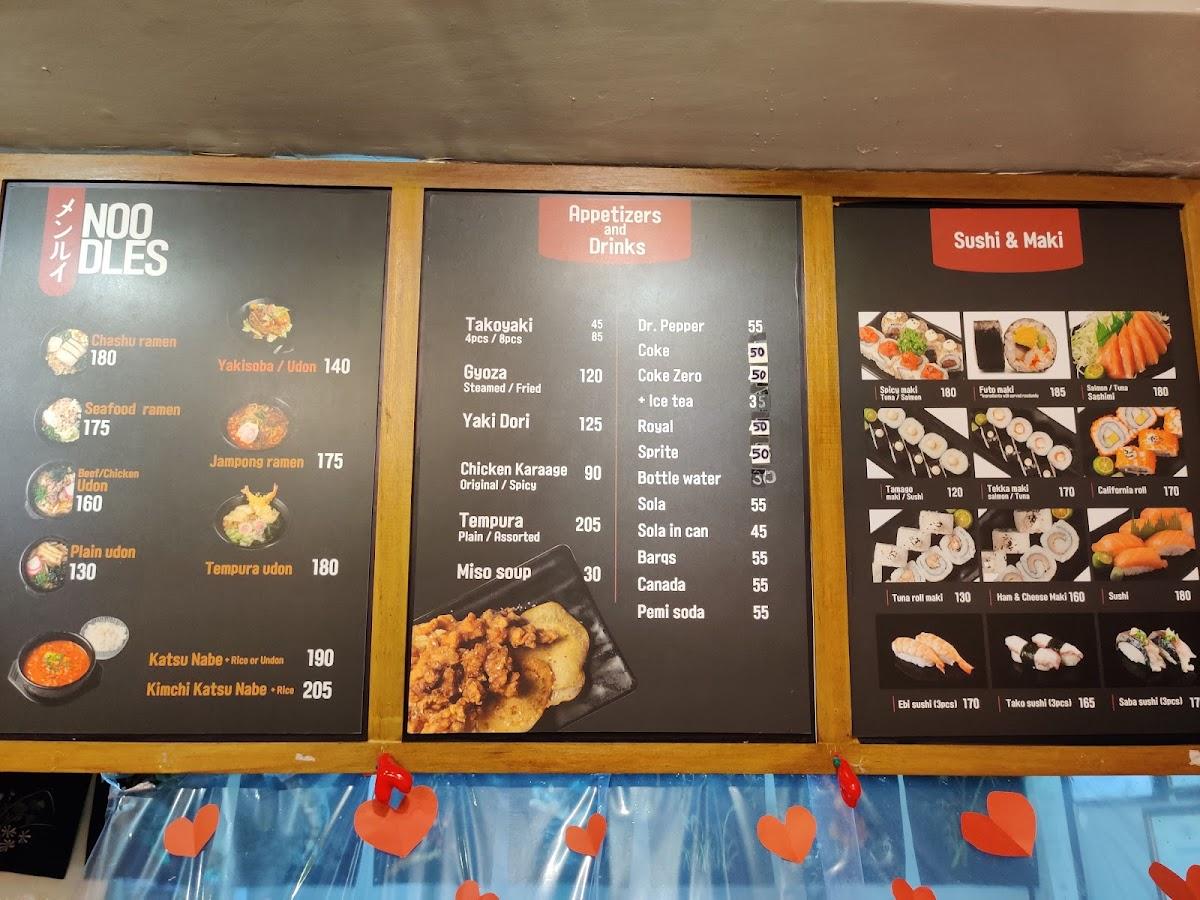 Menu at Ichiro Japanese Restaurant, Manila, Padre Noval St