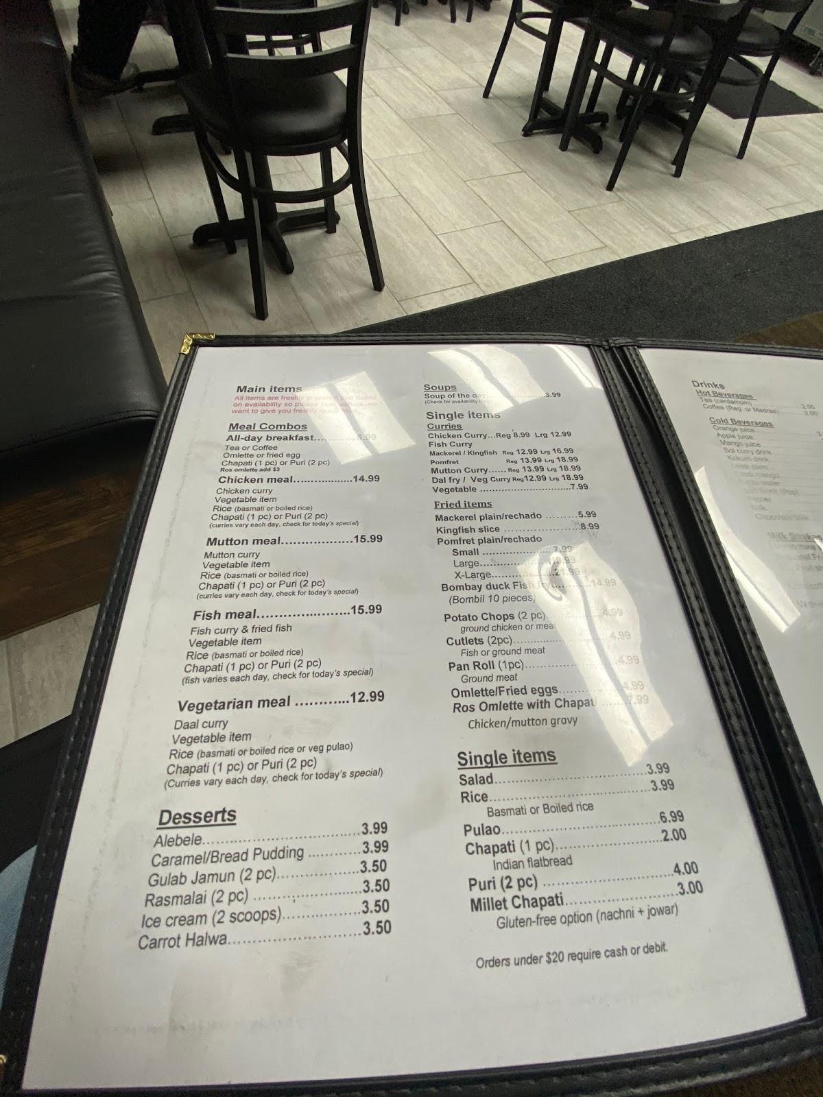 Menu at Viva La Goa Indian Cuisine restaurant, Mississauga