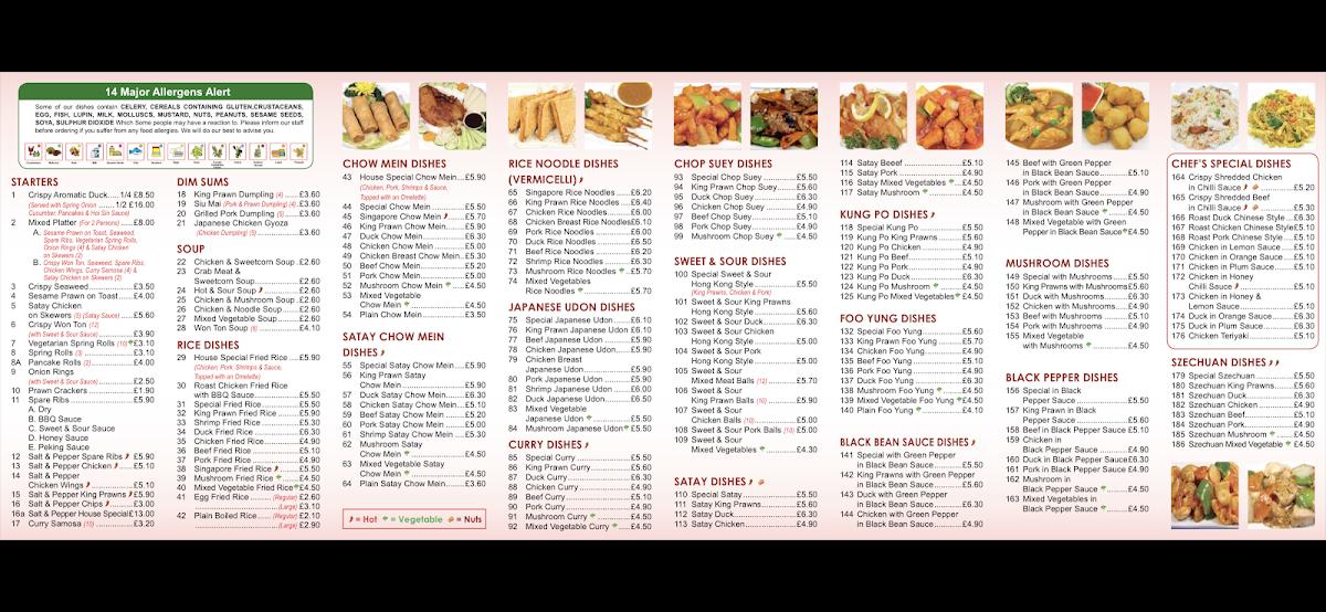 Menu at Weng Kee Chinese Takeaway fast food, Cleethorpes