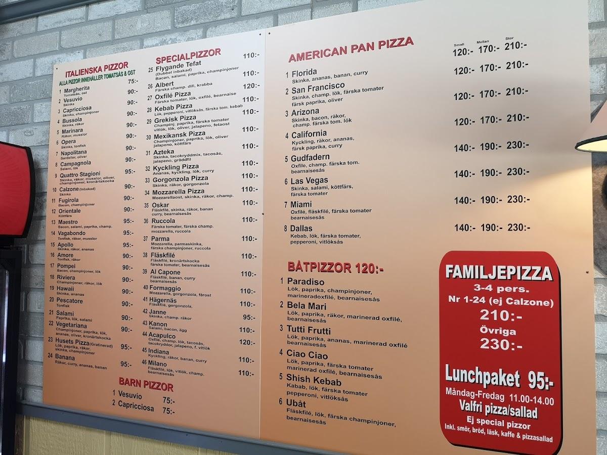 Menu at Pizzabutik Edita pizzeria, Täby