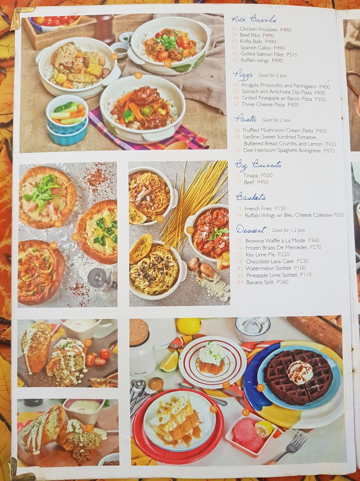 Menu at Rustic Mornings By Isabelo Garden restaurant, Marikina