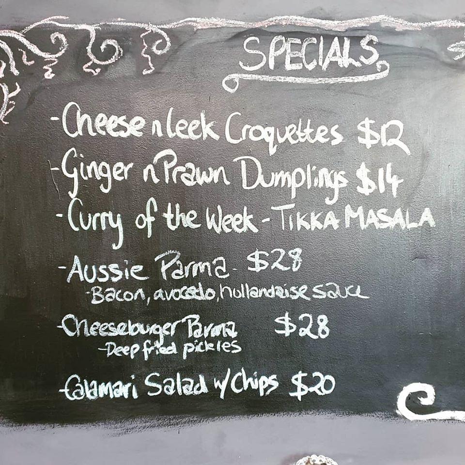 Menu at Two Hoots Wine Bar, Bunyip