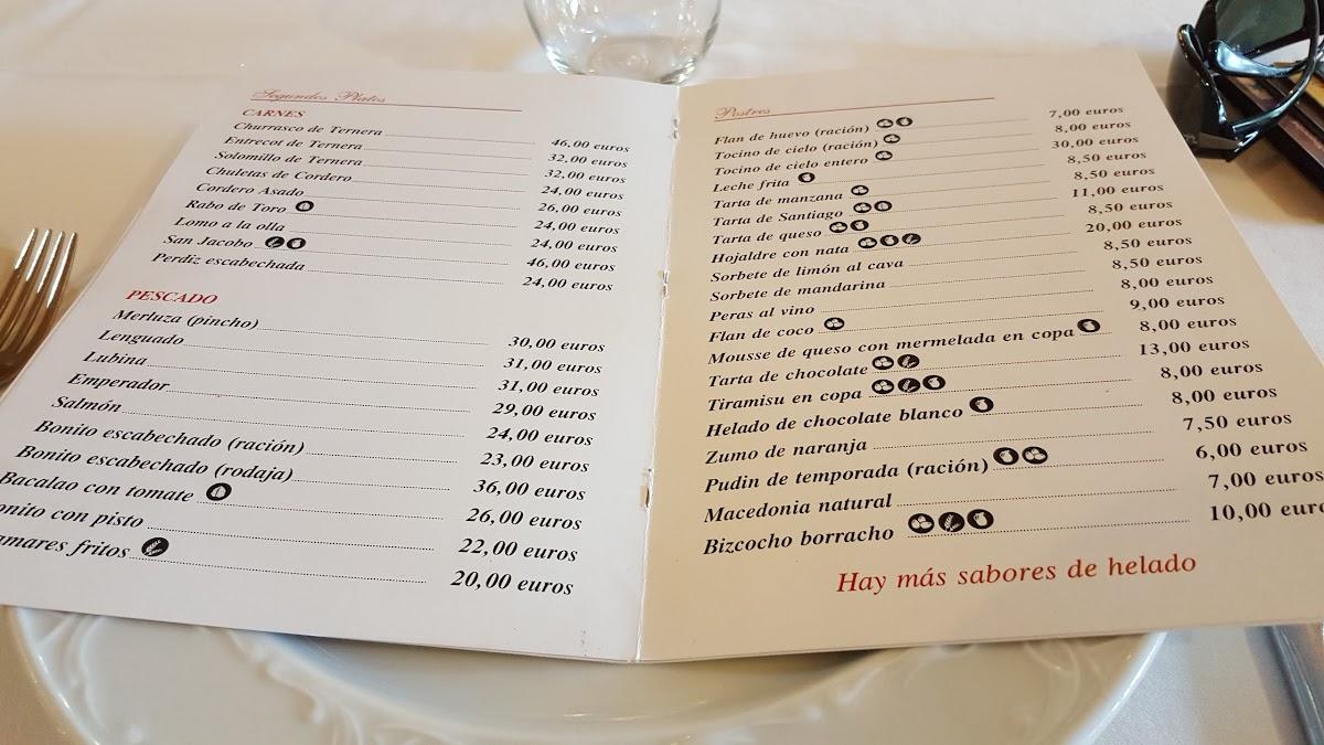 Carta de Bar Restaurante Casa Goyo, Alcocer, C. Mayor