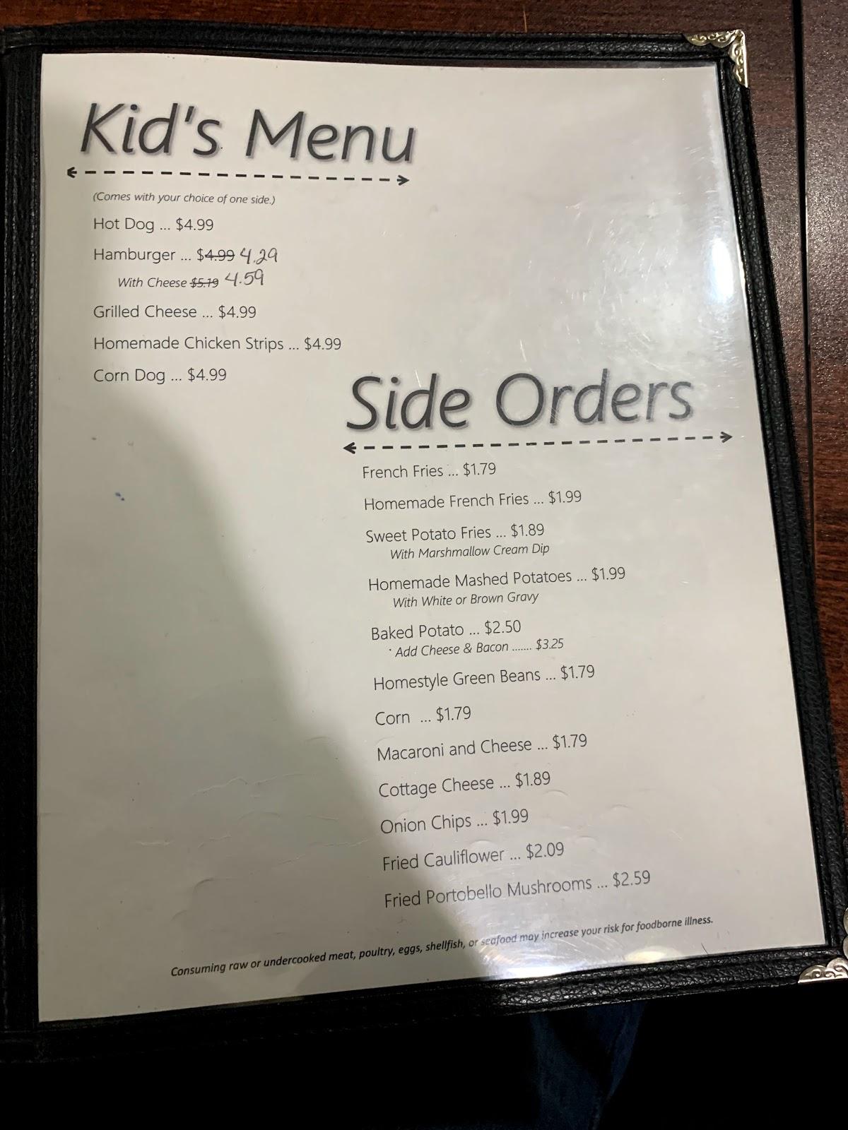 Menu at Carla's Cafe, Bismarck
