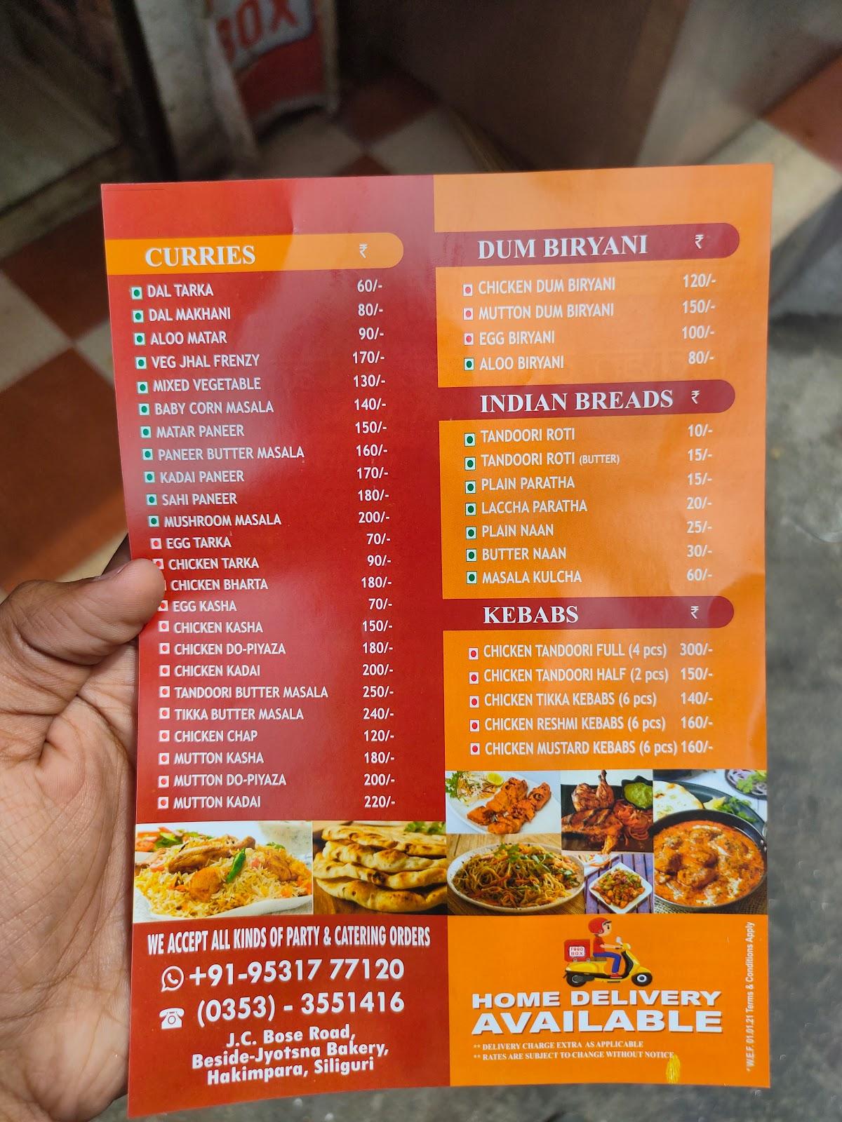 Menu at FOOD BOX, Siliguri