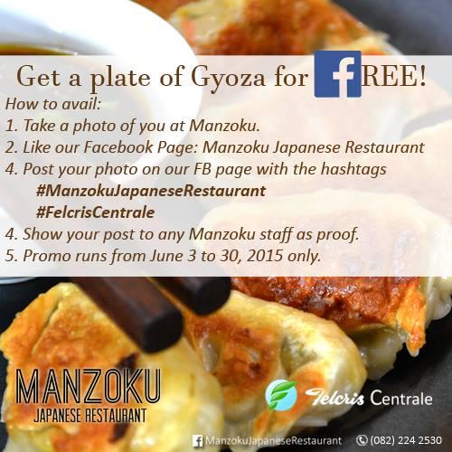 Menu at Manzoku Japanese Restaurant, Davao City