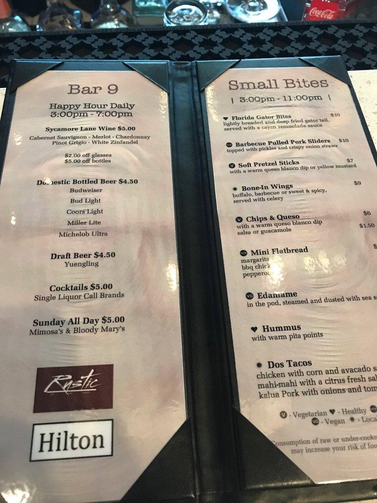 Menu at Rustic Restaurant & Bar 9, Melbourne