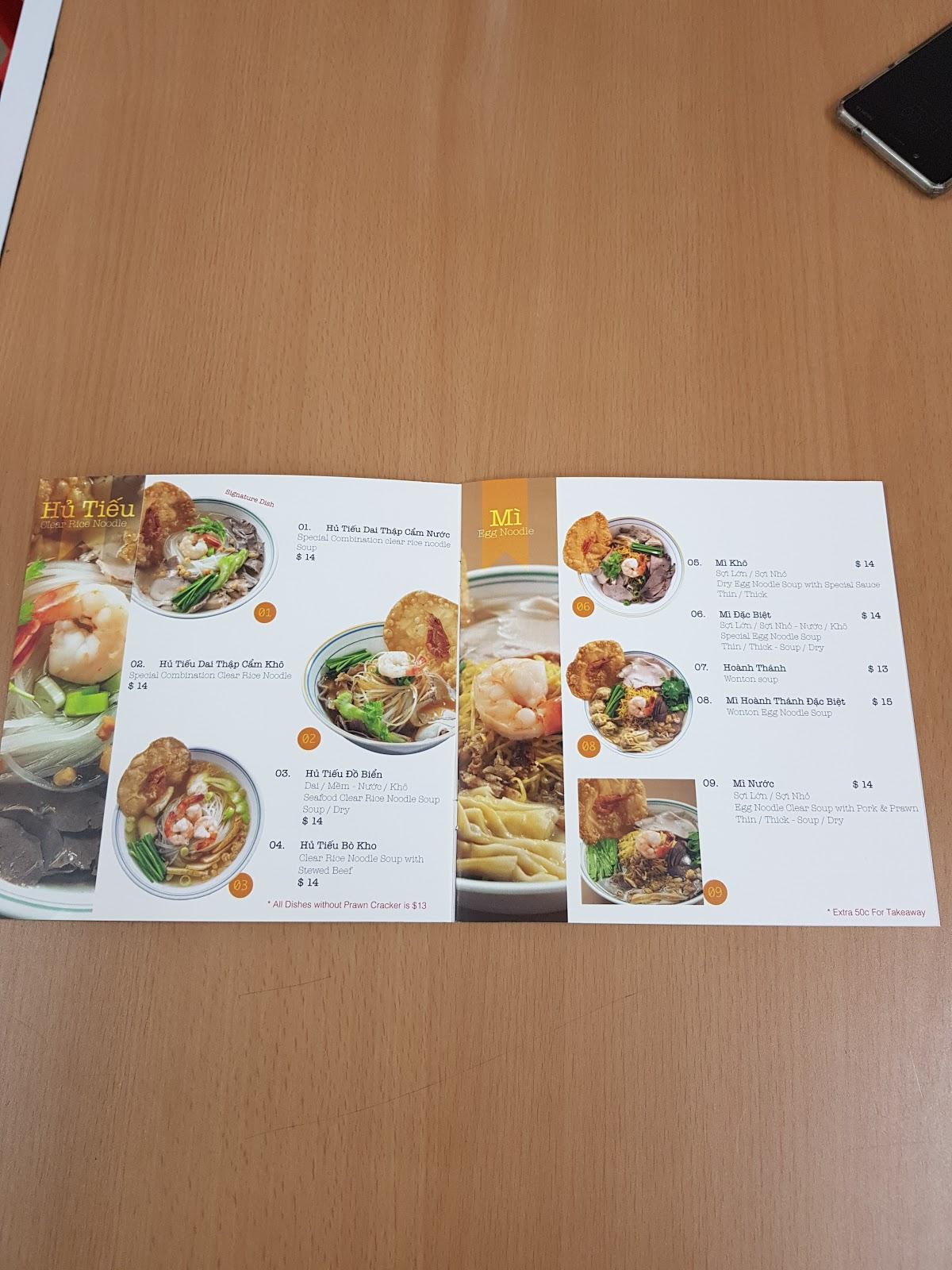 Menu at Thanh Van Restaurant, Bankstown