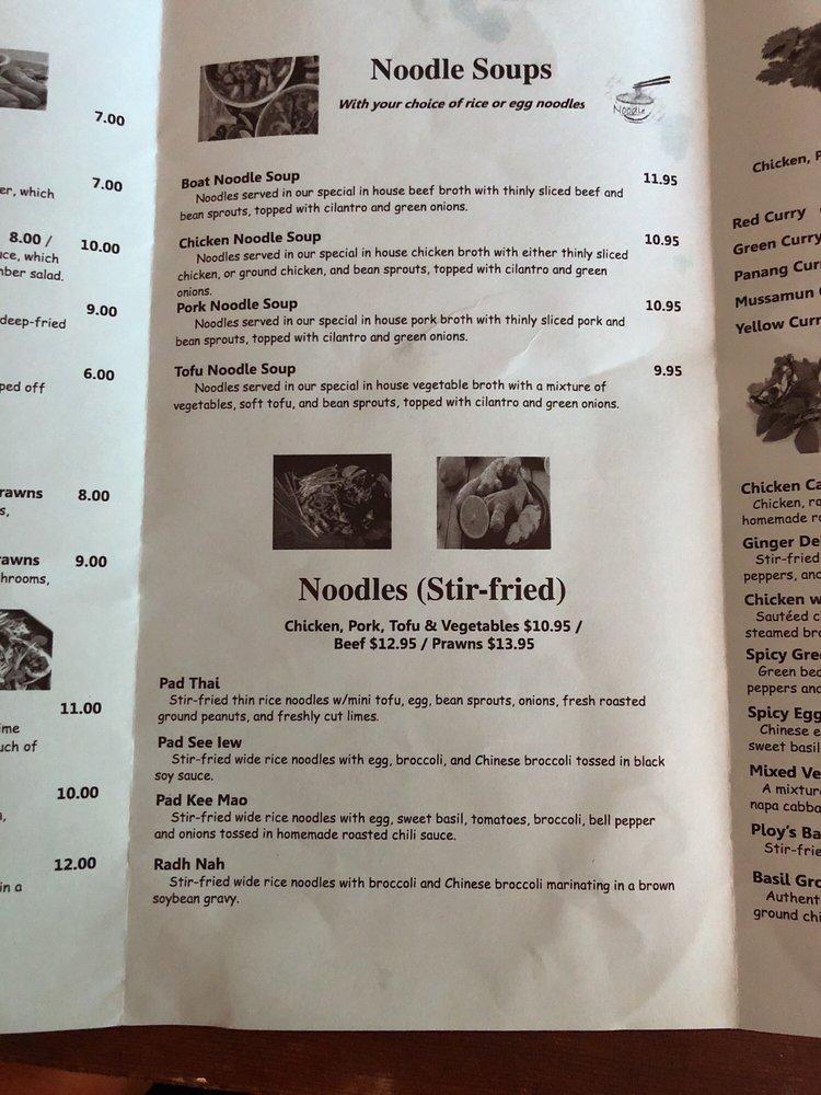 Menu at Ploy Thai Bistro BBQ, Cle Elum