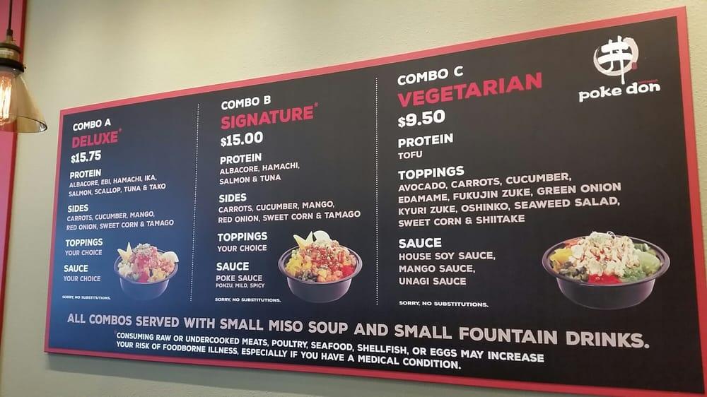Menu at Poke Don fast food, San Ramon