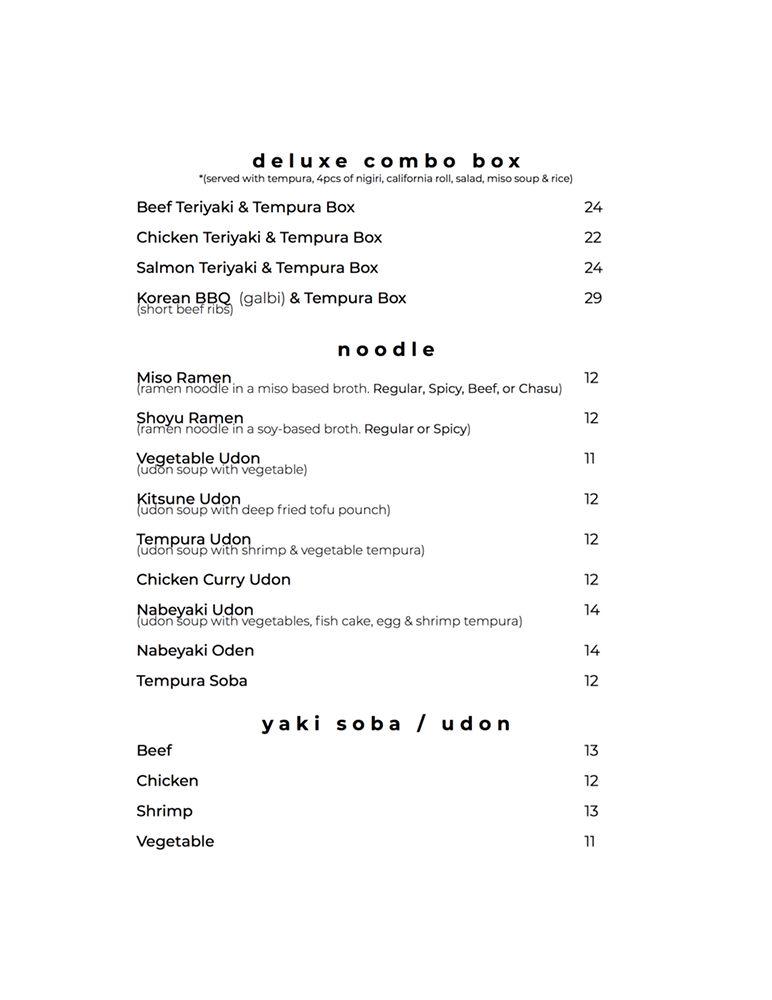 Menu at Shema Sushi restaurant, Rochester